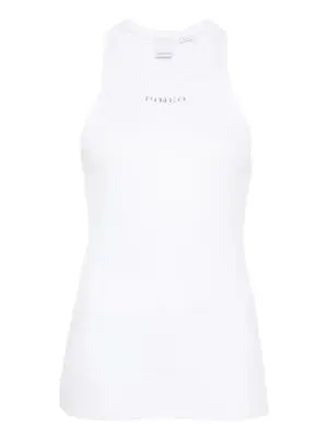 Pinko Logo Ribbed Tank Top - White