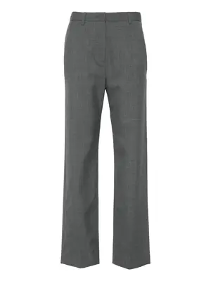 Valentino Garavani Virgin-wool Straight Trousers - Grey