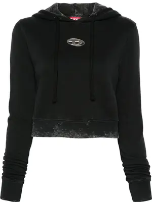 DIESEL F-slimmy-hood-p5 Hoodie - Black
