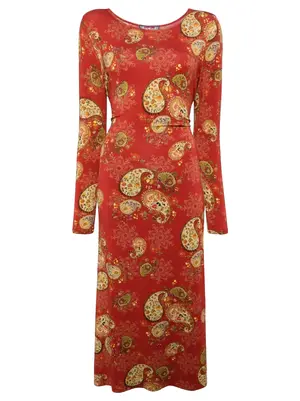 Johnny Was Paisley-print Midi Dress - Red