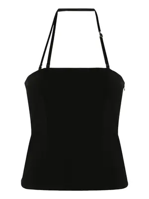 Attico Panelled Halterneck Tank Top - Black