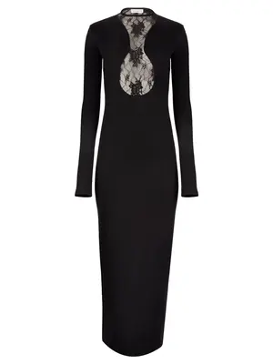 Nina Ricci Lace-paneling Maxi Dress - Black