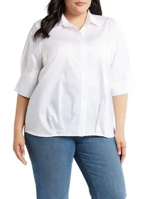 HARSHMAN HARSHMAN Bernadina Elbow Sleeve Button-Up Shirt
