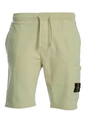 Stone Island 64651 Cotton Fleece Garment Dyed Shorts - Light Green