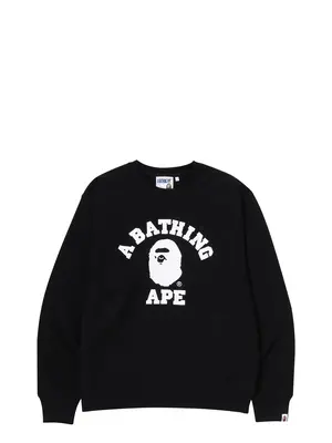 A BATHING APE College Relaxed Fit Crewneck - Black