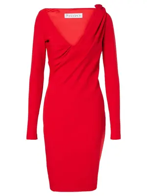 JW Anderson Draped Midi Dress - Red