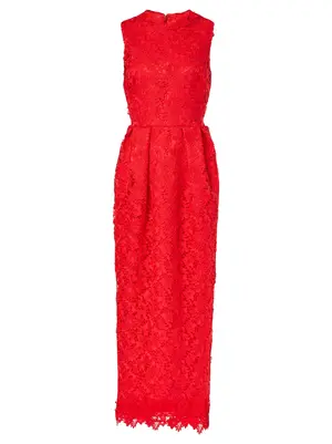 Safiyaa Alani Lace Midi Dress - Red