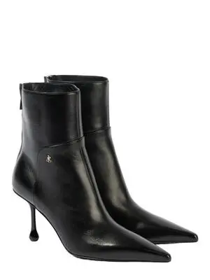 JIMMY CHOO Leather Ankle Boots - Black