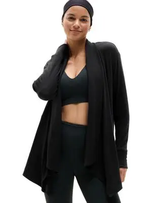 Athleta Pranayama Restore Rib Wrap - Black Rib
