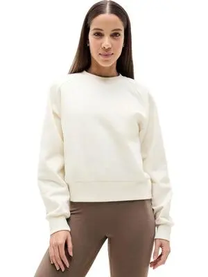 Athleta Relaxed Fleece Crewneck Sweatshirt - Magnolia White