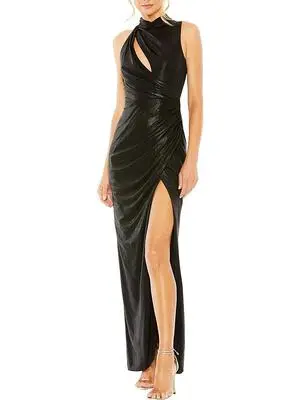 Mac Duggal High Neck Sleeveless Gown - Black