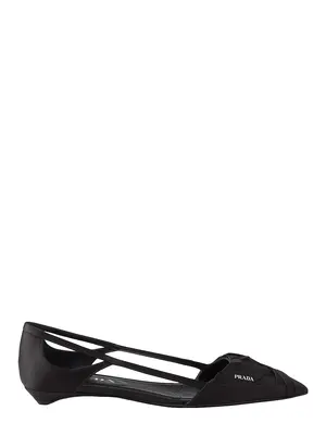 Prada Satin Cut-out Ballerinas Black