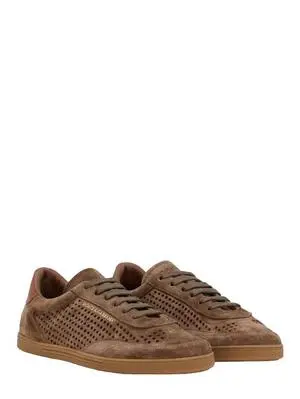 Dolce & Gabbana Perforated Low Top Sneaker - 8m076-nocciola/naturale