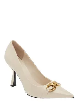 Jeffrey Campbell Jeffrey Campbell Authority Pointed Toe Pump Ivory Crinkle/gold