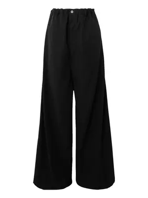 Balenciaga Lyocell-poplin Wide-leg Pants - Black