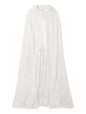HALFPENNY LONDON Dean Hooded Lace Cape - Ivory