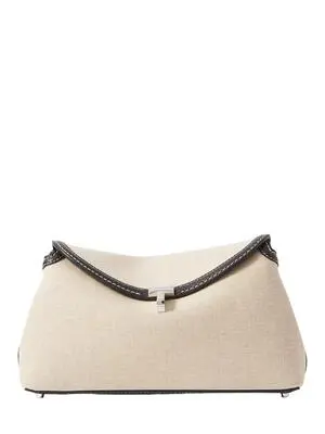 TOTEME TOTEME T-Lock Cotton-canvas Clutch Ecru