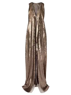 Rick Owens Dustulator' Sequined Silk Gown - Brown
