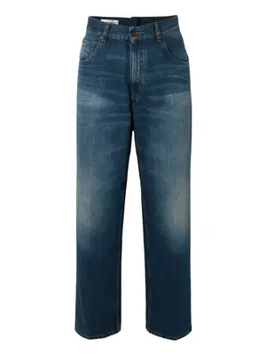 Victoria Beckham Cropped Boyfriend Jeans - Blue