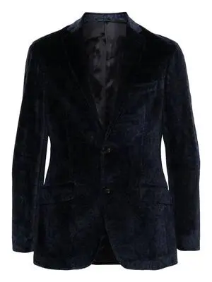 Etro Paisley-print Velvet Blazer - Blue