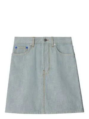Burberry Equestrian Knight Denim Skirt - Blue