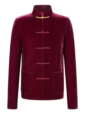 Shanghai Tang X Jacky Tsai Velvet Shirt Jacket - Red