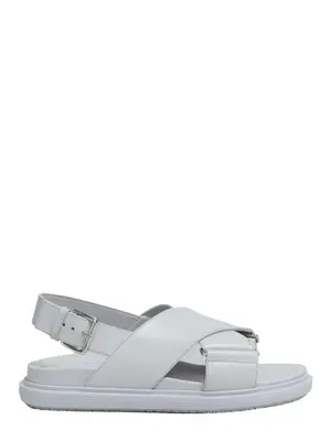 Marni Fussbet Leather Sandals - Grey