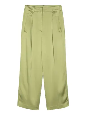 LUISA CERANO Crepe Pleated Trousers - Green