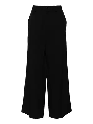 Y’s Wide-leg Wool Trousers - Black