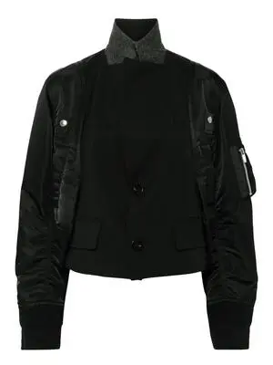 Sacai Panelled Bomber Jacket - Black