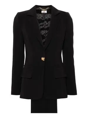 Elisabetta Franchi Single-breasted Crepe Suit - Black