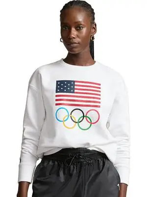Ralph Lauren Team Usa Graphic Fleece Crewneck - Ceramic White