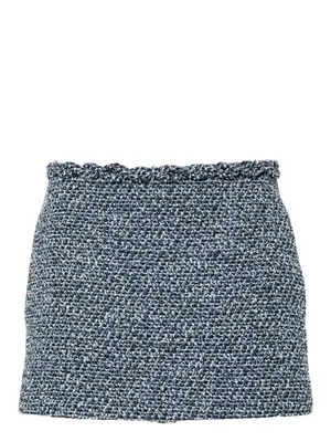 VALENTINO Tweed Denim Mini Skirt