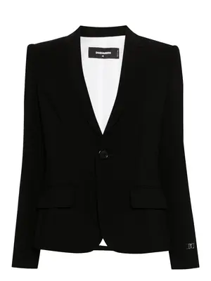 Dsquared2 Logo-plaque Single-breasted Blazer - Black