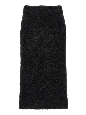Balenciaga Tweed Midi Skirt - Black