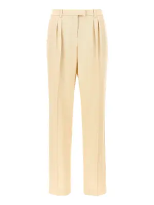 TOM FORD Pleated Silk And Wool Pants - Beige