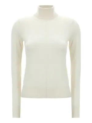 Chloé Logo Embroidery Turtleneck Sweater - White