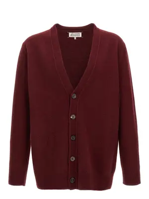 MAISON MARGIELA Wool Cardigan - Bordeaux