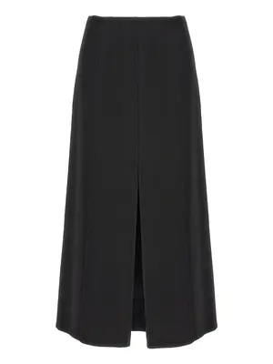 Ermanno Scervino Long Wool Skirt - Black