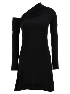 COURREGES Twist Crepe Mini Dress - Black