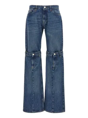 Coperni Open Knee Wide Leg Jeans - Blue