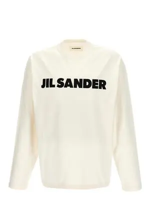 JIL SANDER Logo Print T Shirt - White/black