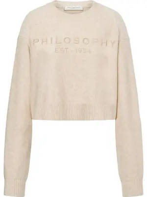 Philosophy Di Lorenzo Serafini Logo-embroidered Jumper - Neutrals