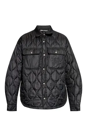 Palm Angels Embroidered-logo Quilted Jacket - Black