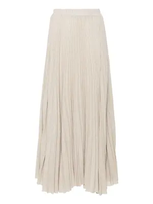 STYLAND Pleated Midi Skirt - Neutrals