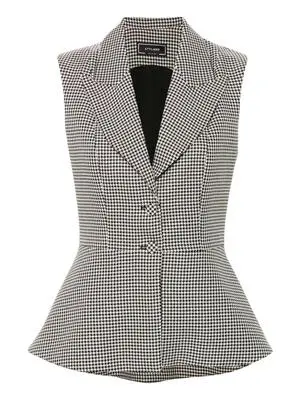 STYLAND Houndstooth Waistcoat - Black