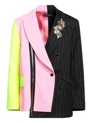 Dolce & Gabbana Double-breasted Blazer With Pinstripes And Embellishments - Pink