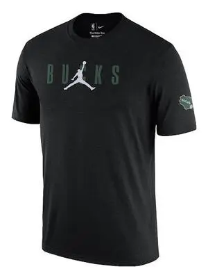 JORDAN Nba Milwaukee Bucks Courtside T-shirt - Black