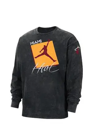 JORDAN Nba Miami Heat Courtside Statement Longsleeve T-shirt - Black