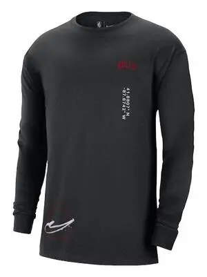 Nike Nba Chicago Bulls Cts Max 90 Long Sleeve T-shirt - Black